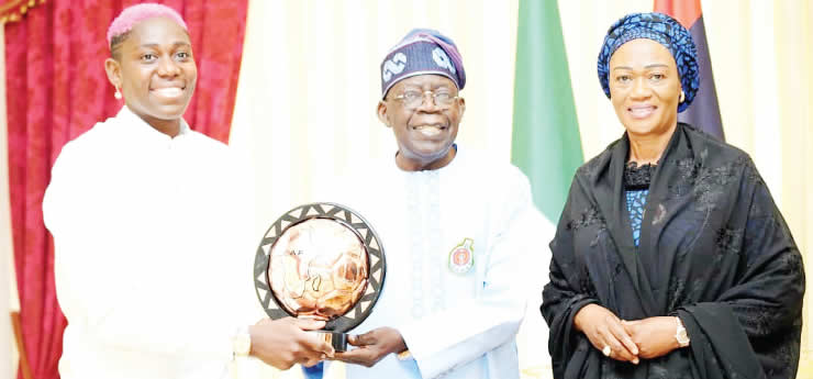 Tinubu, Wife Hails 2023 CAF Women’s Player Of The Year, Oshoala | Apples Bite International Magazine